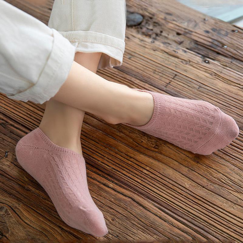 Buy 5pair Women Invisible Boat Socks Summer Silicone Non-slip Ankle Low ...
