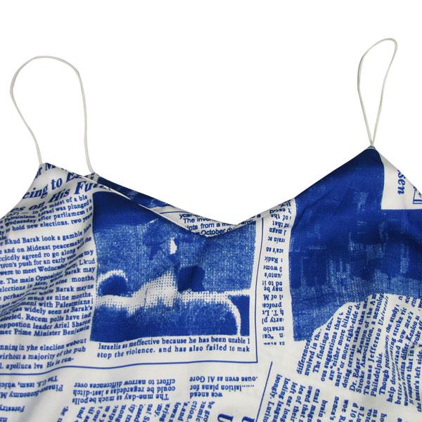 Buy Women V-Neck Sling Tank Tops Summer Fashion Newspaper Print Tops at ...