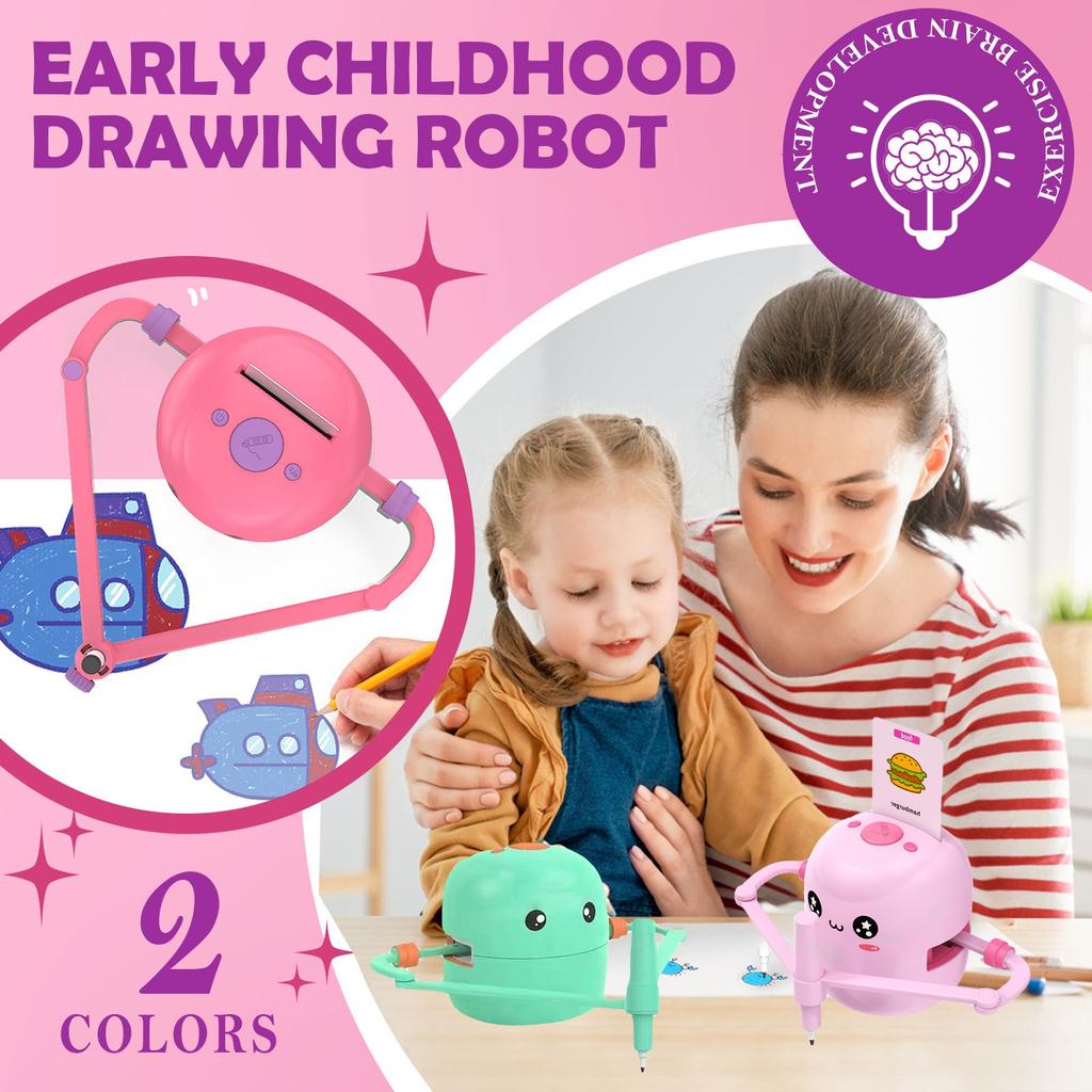 Cheap Children's Drawing Robot-100 Drawing Cards Drawing Robot, Voice ...