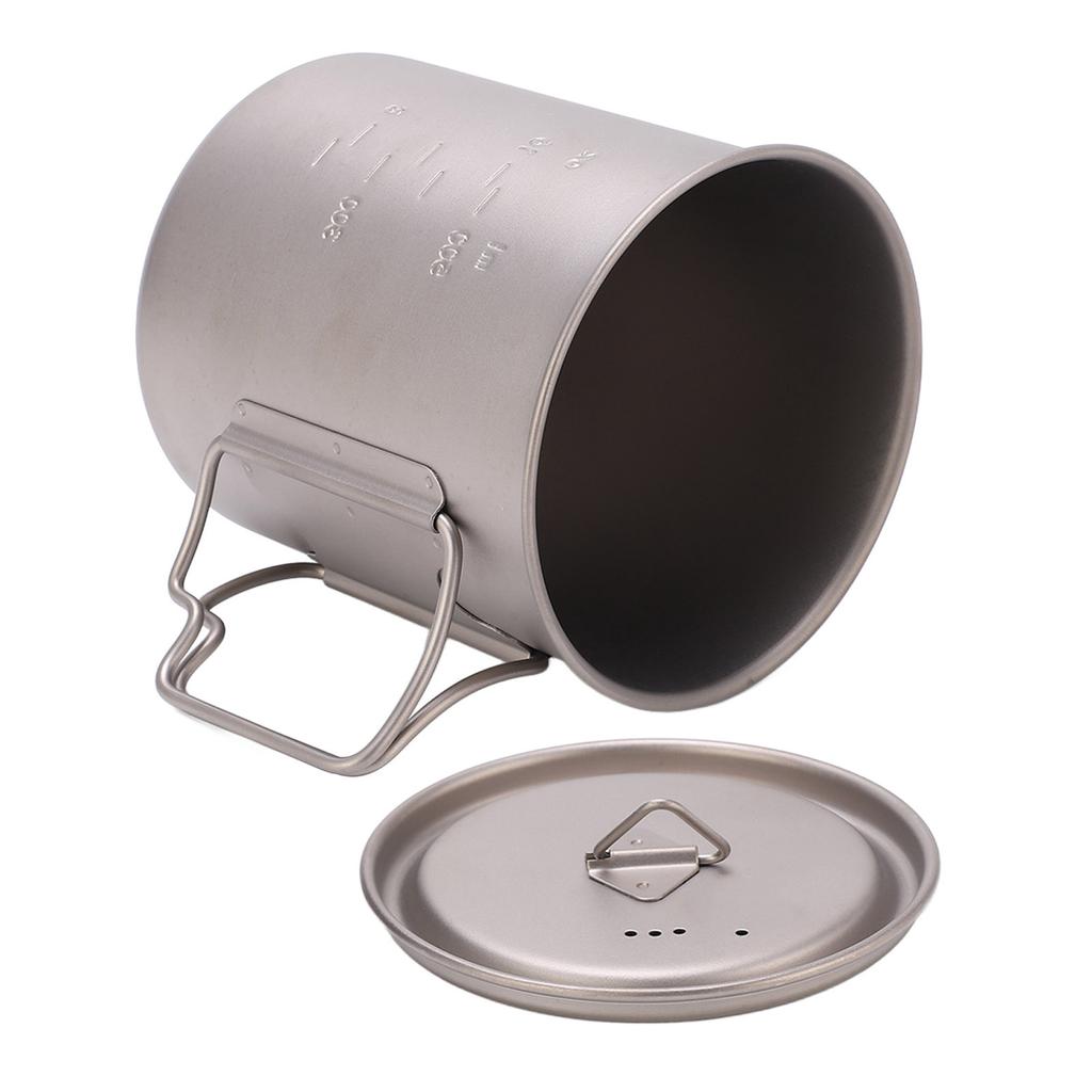 Buy 750ml Outdoor Titanium Water Mugs With Folding Handles Portable ...