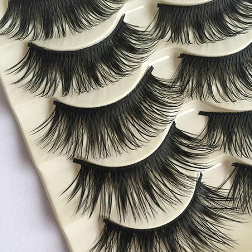 Buy 5 Pairs Natural Long Fake Eye Lashes Thick False Eyelashes Black ...
