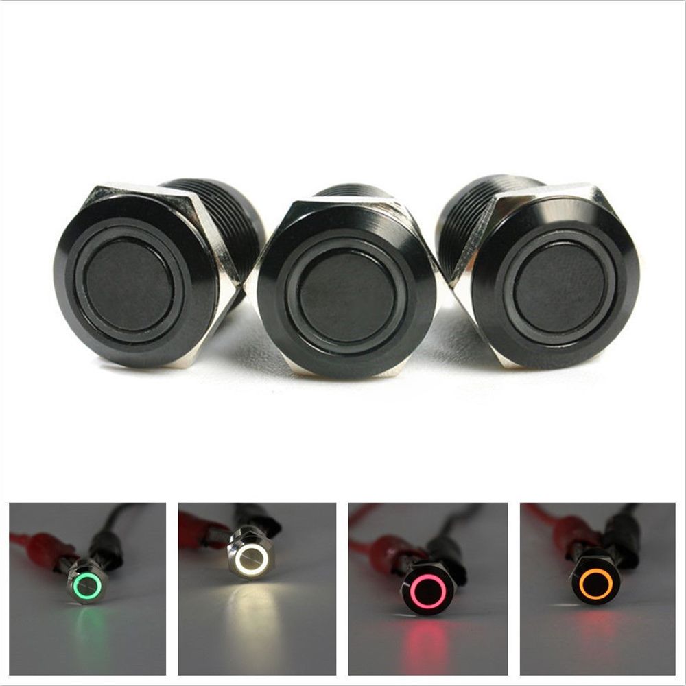 Electronics Metal Aluminum 12V 4Pin 12mm Push Button LED Power Car ...