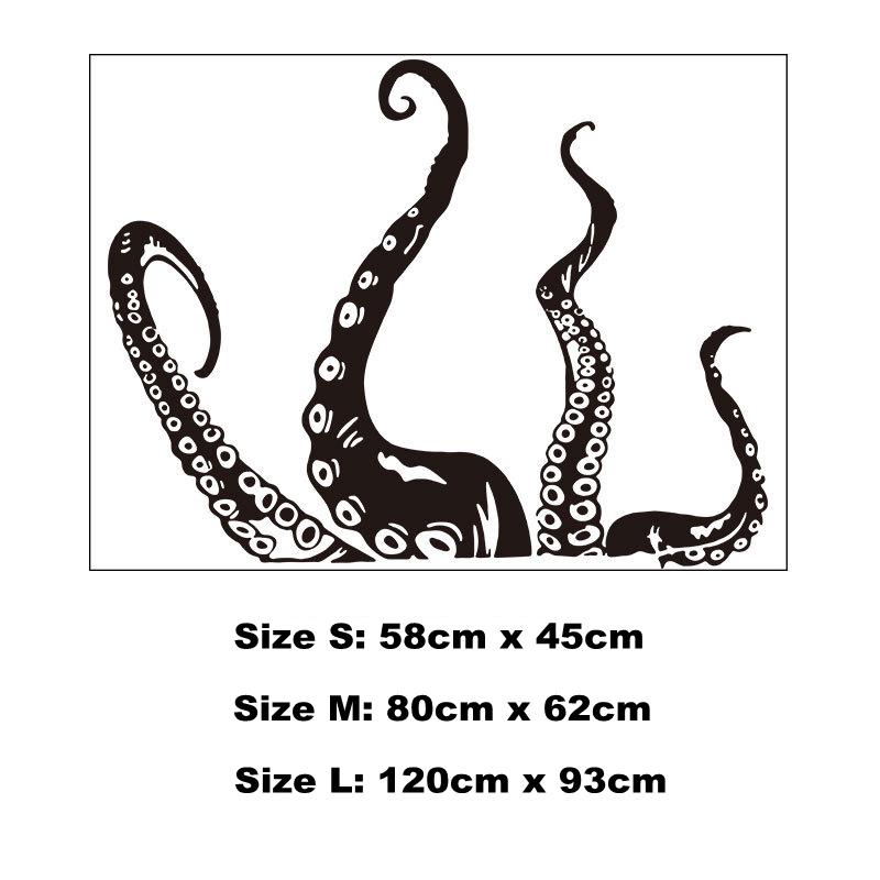 Buy Home Decor Octopus Tentacles Wall Sticker Decal Wallpaper Black - 3 ...
