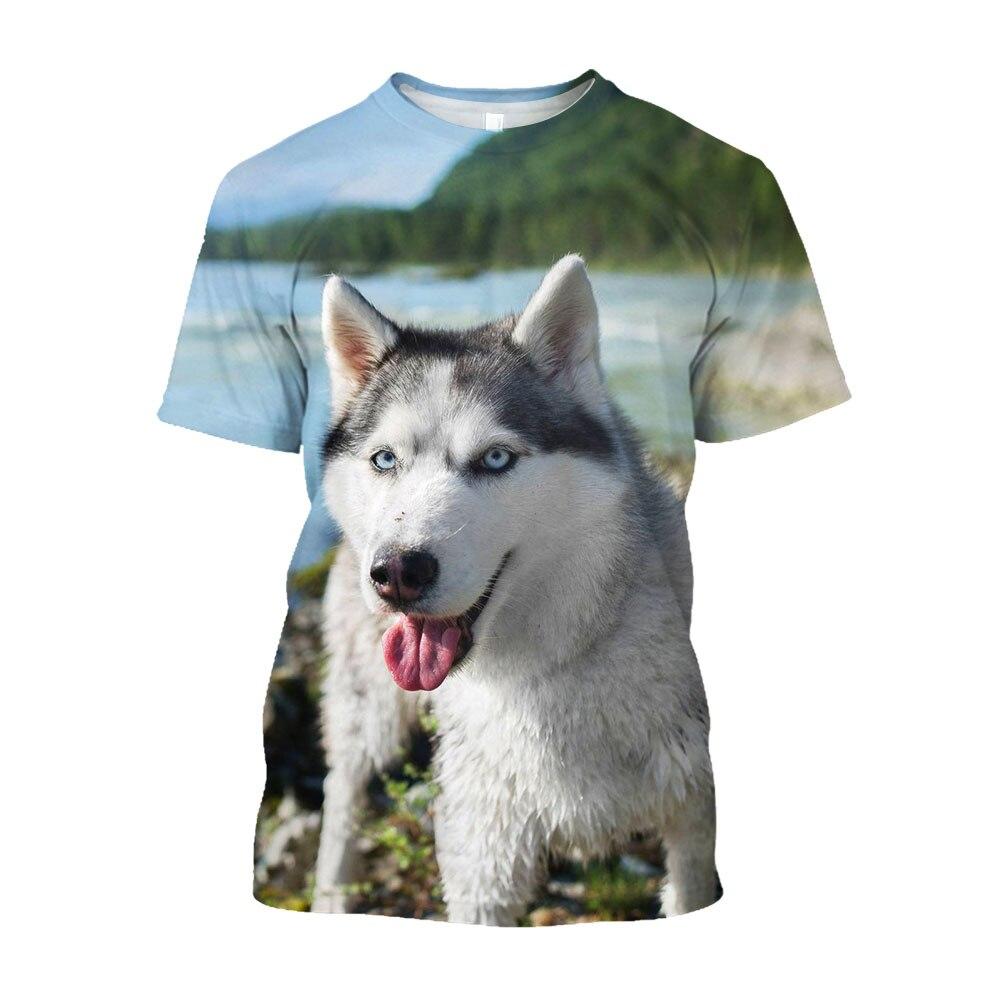 Buy Summer Fashion 3D Russia Siberian Husky Printed T-shirts Cute Dog ...