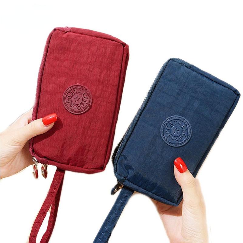 Buy Women Slim Wallets Leather Long Wallet Canvas Money Clip Portable ...