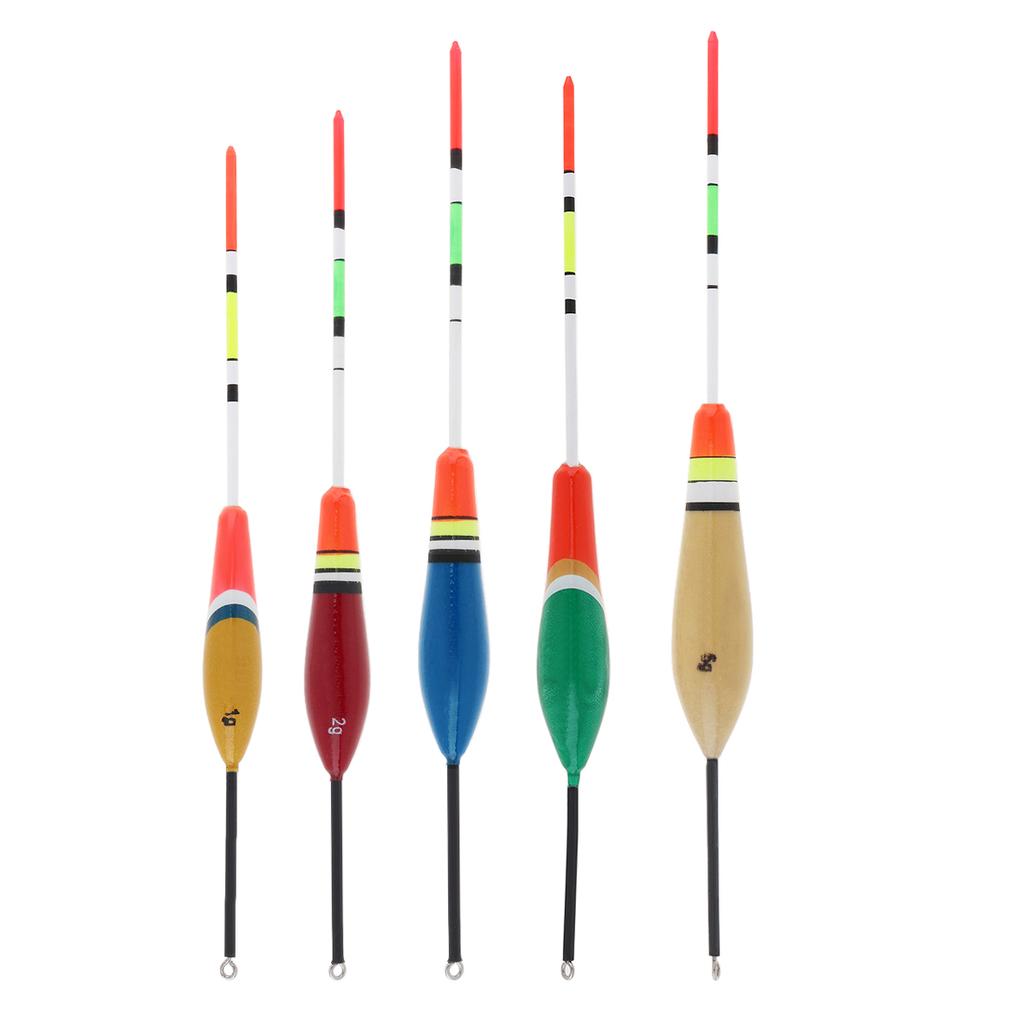 5pcs/lot Durable Mixed Size Colorful Fishing Float 18.2cm - 20.6cm 1g ...