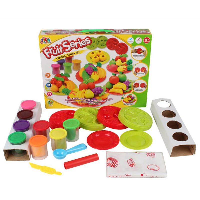 Buy Colorful 3D Plasticine Clay Play Dough Set Puzzle Fruit Playdough ...