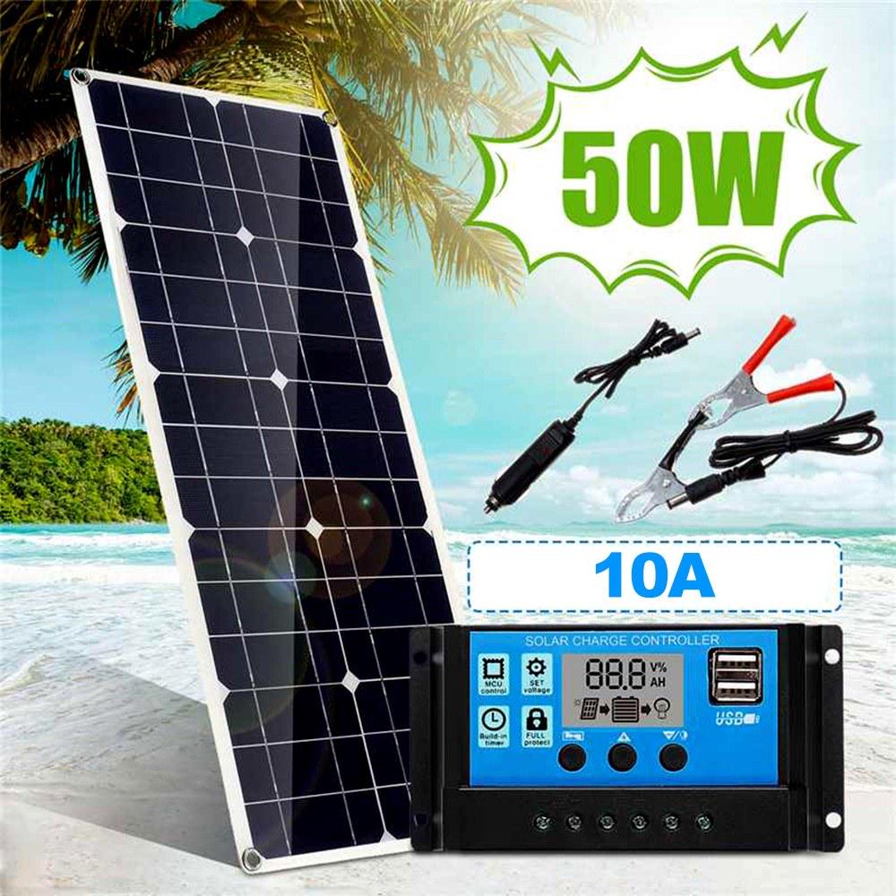 Cheap 50W 5V/18V Solar Panel Dual USB Output Monocrystalline Solar ...