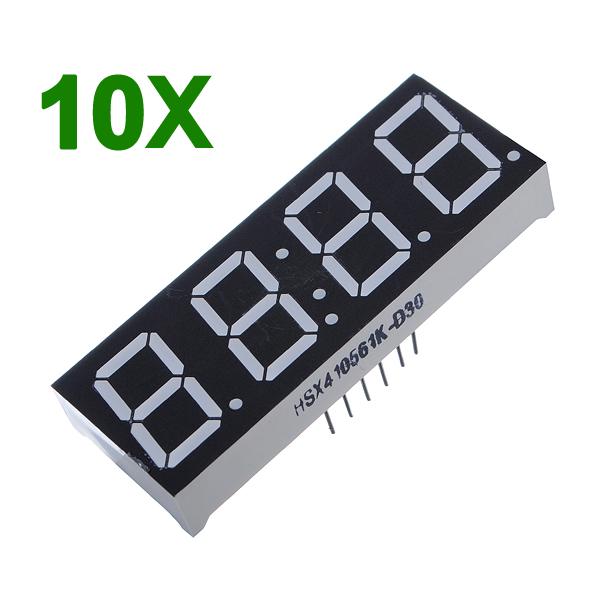 Buy 10 Pcs 0.56" 7-Segment 4 Digit Super Red LED Display Common Anode ...