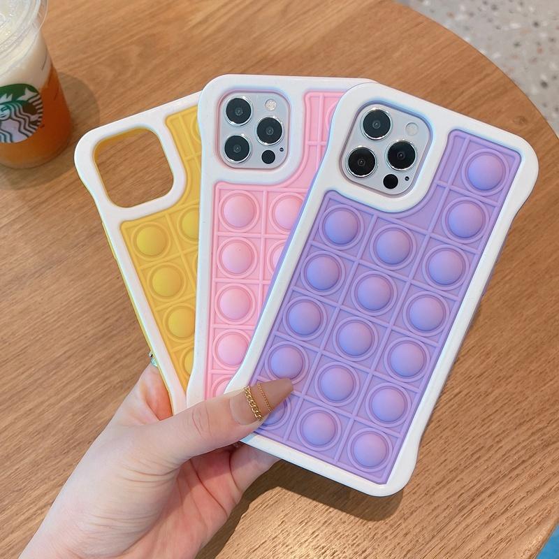 Buy NEW Push Pop Bubble Fidget Sensory Toys Silicone Phone Case Pop It ...