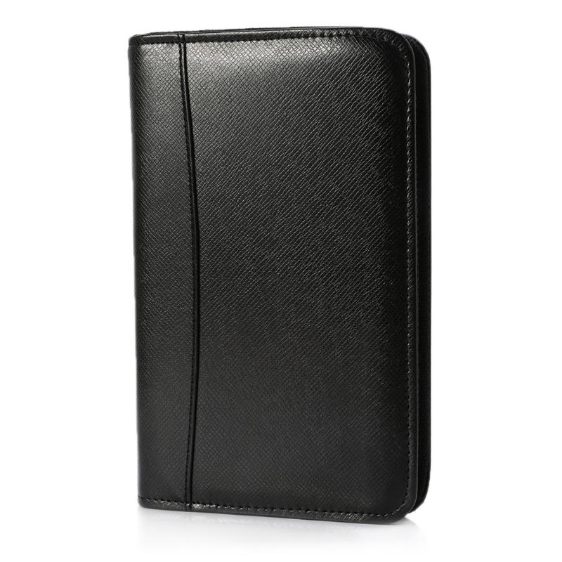 Buy PU Leather Cover A6 Zipper Notebook Loose-Leaf Business Notepad ...