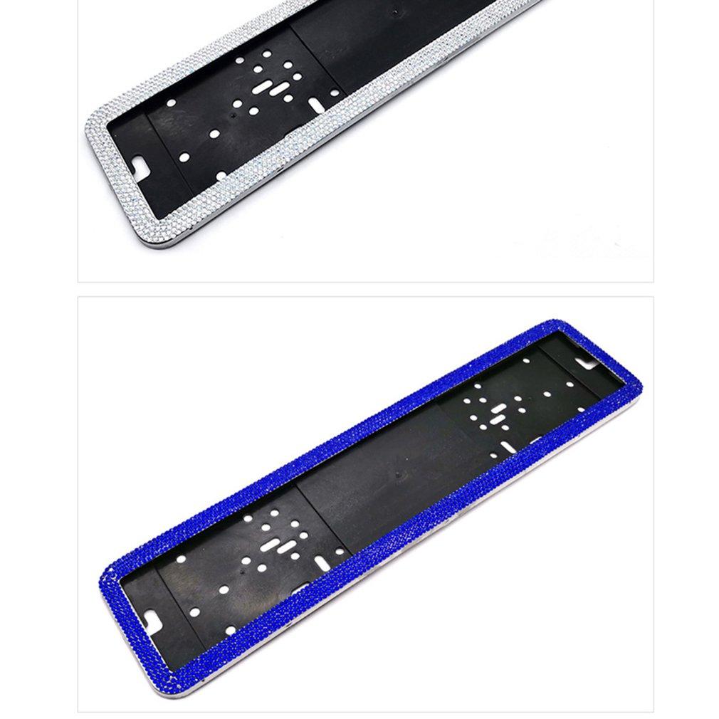 Buy Car European License Plate Frame Crystal Diamonds Alloy Steel ...