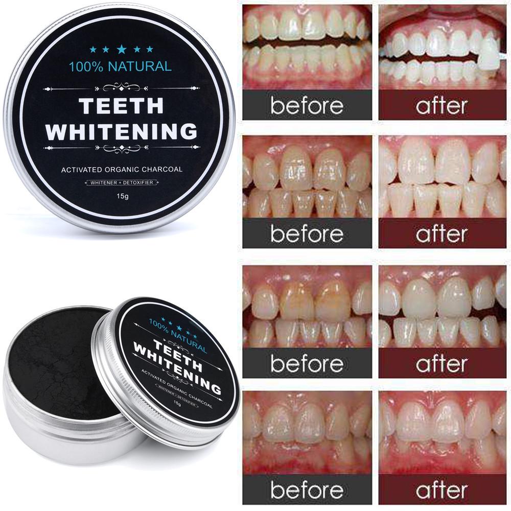 Black Teeth Whitening Powder Natural Organic Activated Charcoal Bamboo ...