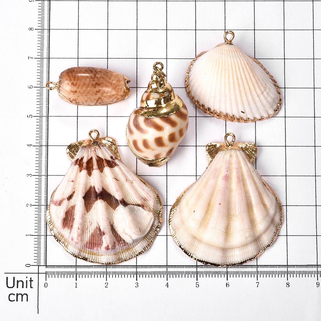 20 Pieces of Gold-rimmed shell charm pendant, a gift for women uygun ...