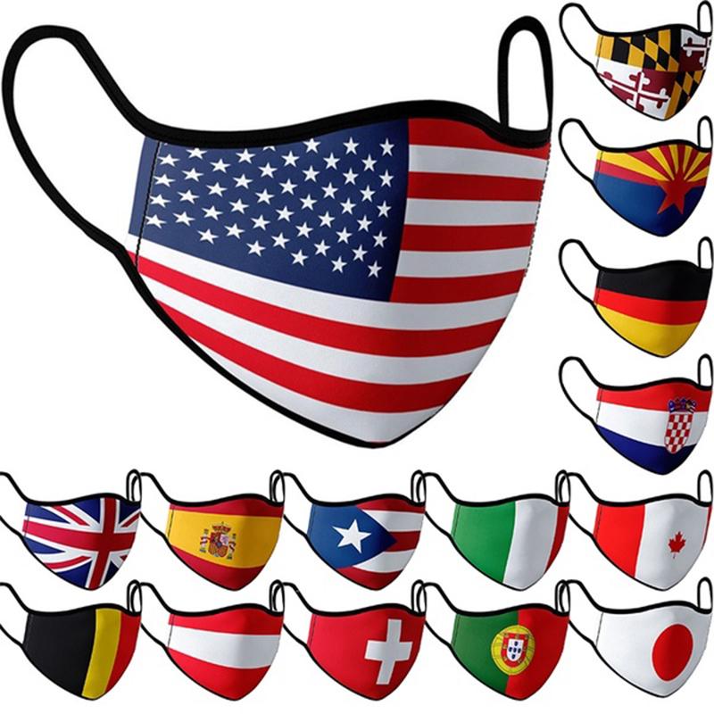 Buy 2020 Unisex Adults Face Masks National Flag Print Cotton Reusable ...