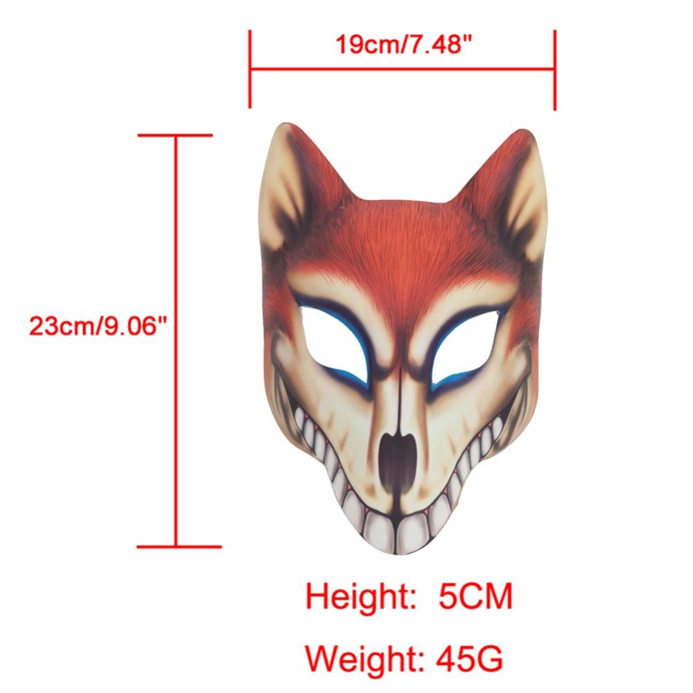 💰Kjøp Decorative Masks Fox Novelty Horror PU Halloween Mask for Costume ...