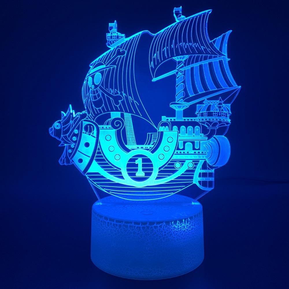 One Piece 3D Night Light Creative Colorful Color Changing Sailing Ship ...