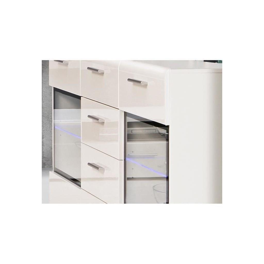 Buy SLATE Contemporary Low Sideboard In Glossy White - L 150 Cm at ...