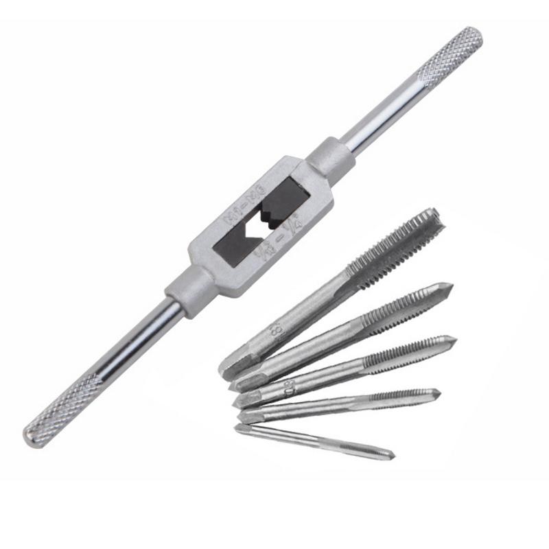 Buy 6PCS Hand Screw Thread Metric Plug Tap Set With Adjustable Wrench ...