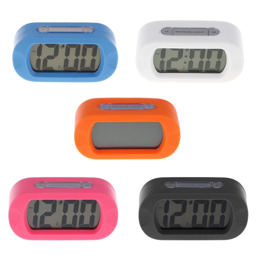 Buy Electronic Snooze Digital LCD Silicone Desktop Home Travel Alarm ...