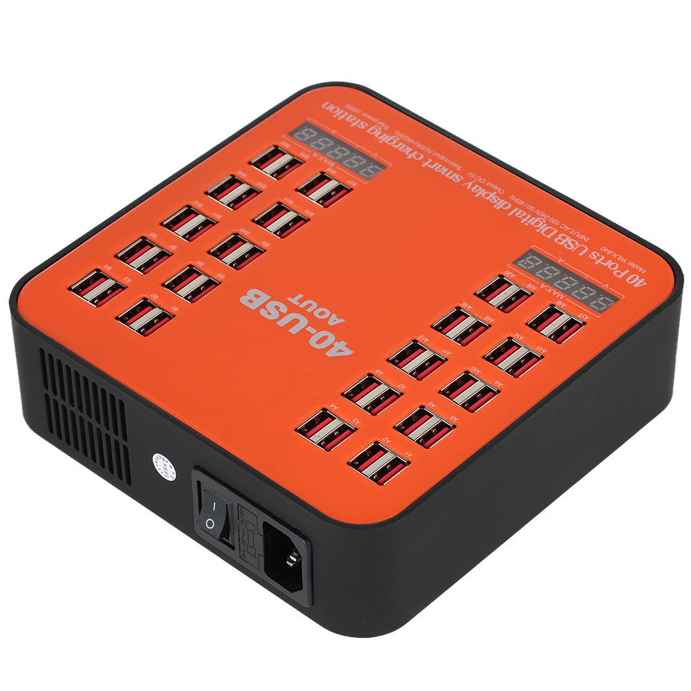 Buy 200W 40-Port USB Wall Charger Dual Digital Display Smart Charging ...