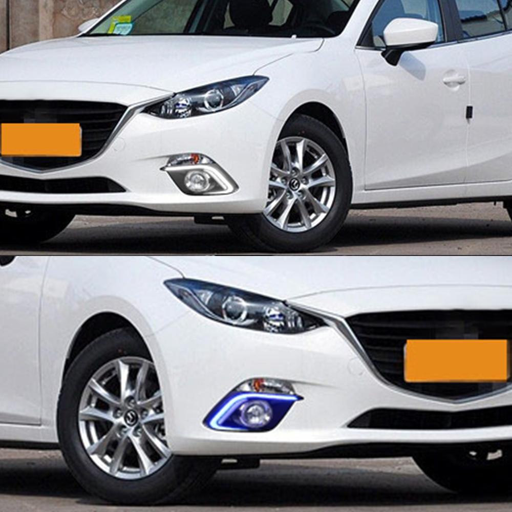 Buy 2PCS LED DRL Daytime Running Lights Daylight Fog light cover DRL For Mazda 3 Mazda3 Axela ...