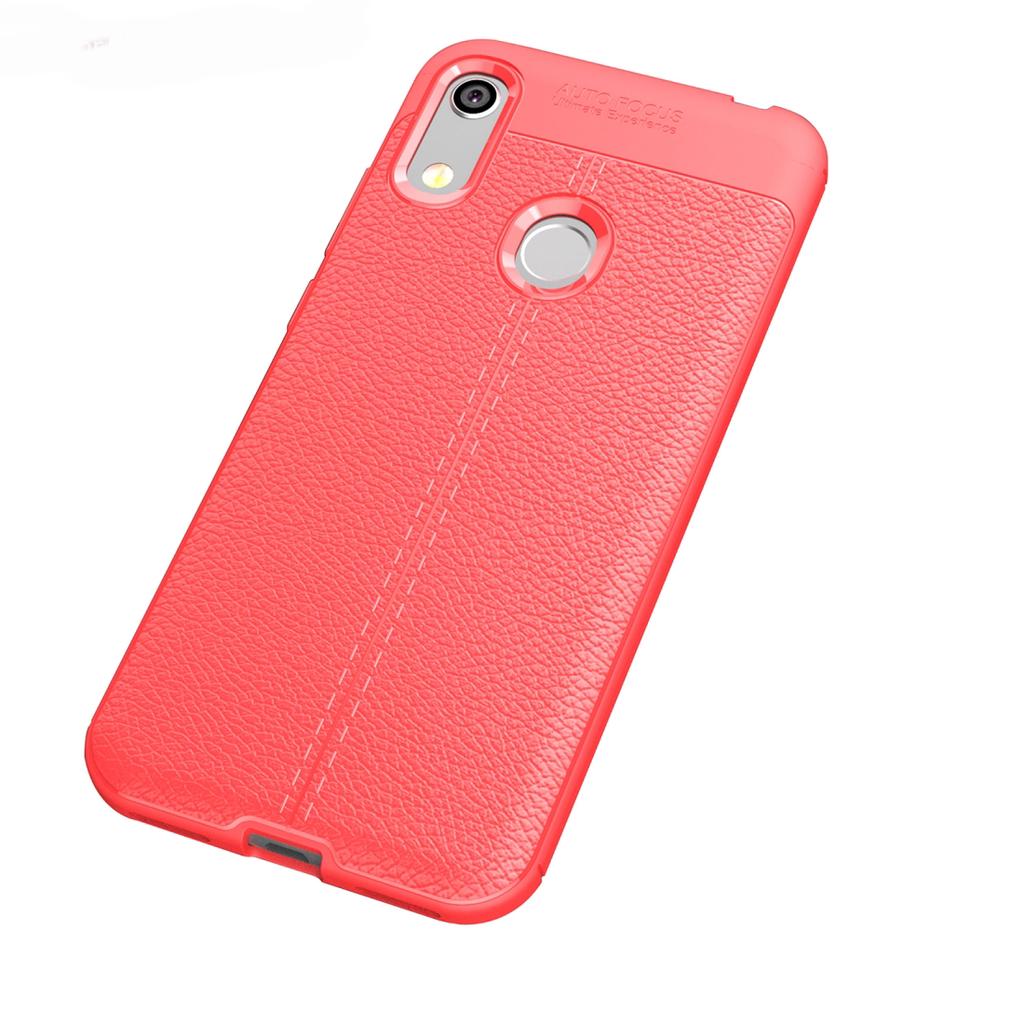 Litchi Texture TPU Shockproof Case For Huawei Honor 8A Red Uygun