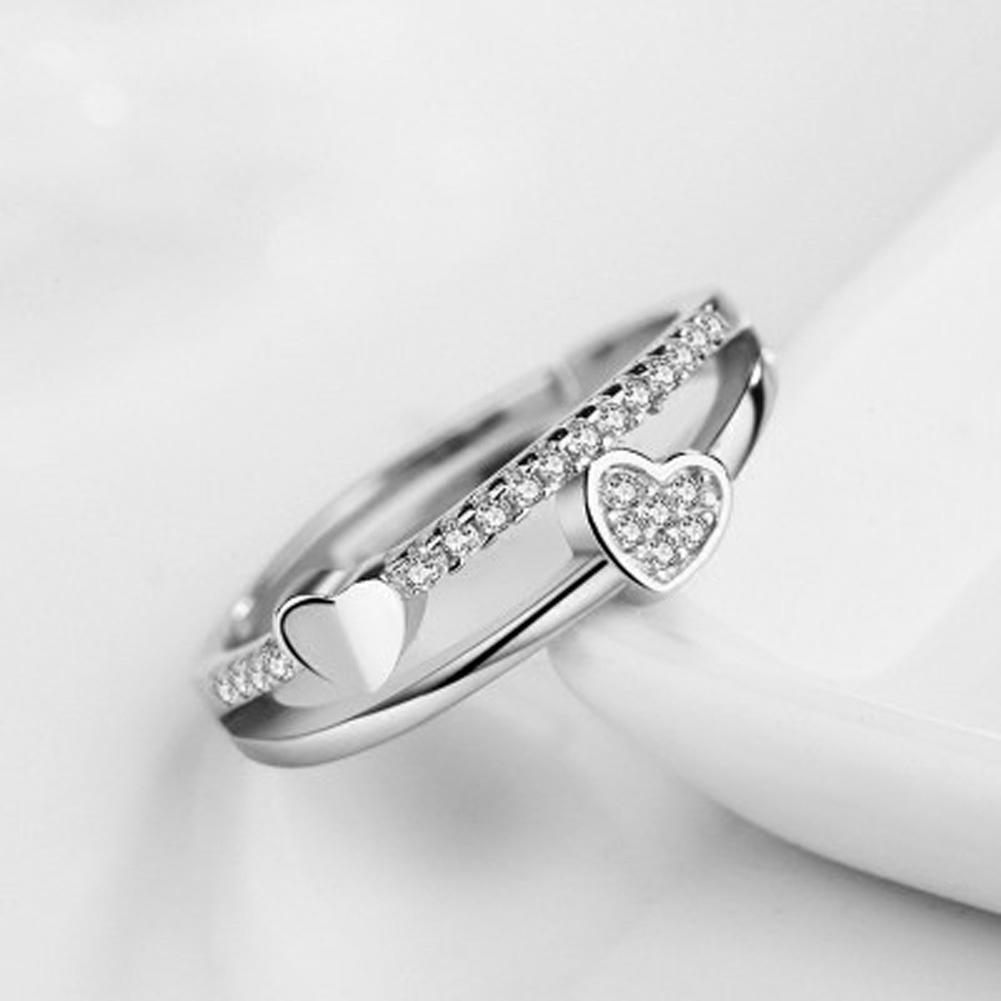 Corazón abierto Anillo en forma de corazón Anillo vivo incrustado ...