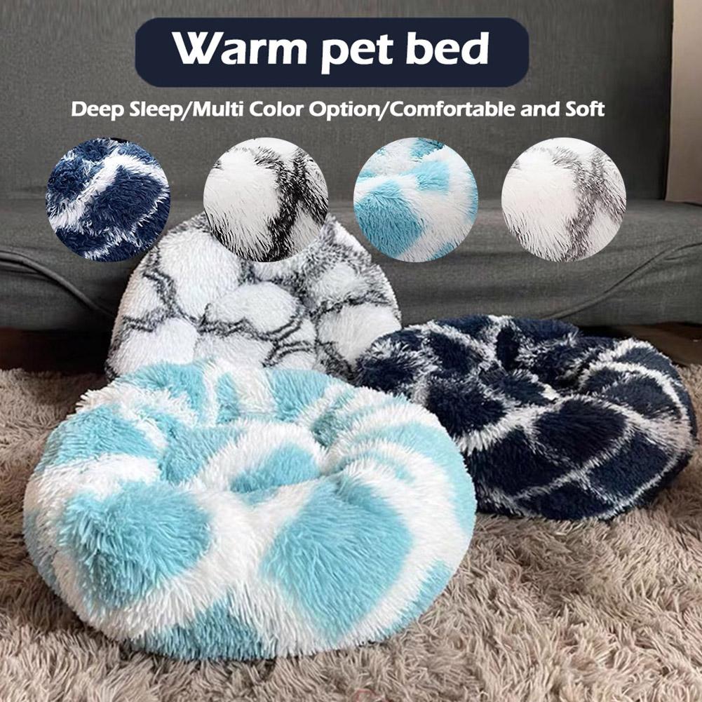 Pets Calming Bed Comfy Warm Fluffy Bed Nest Mattress Fur Donut Pad P1Y6 ...