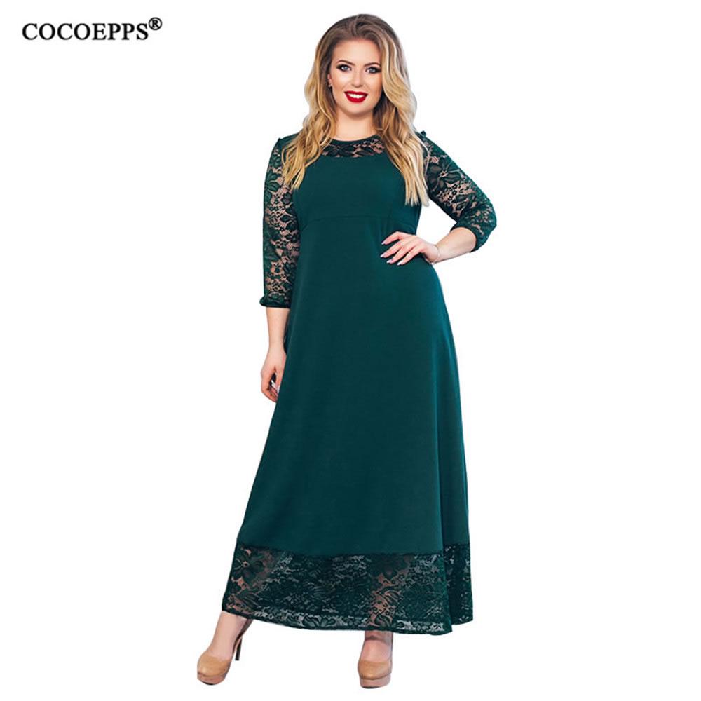Buy 6XL Plus Big Size Women Clothing Dress Lace Long Elegant Party Maxi ...