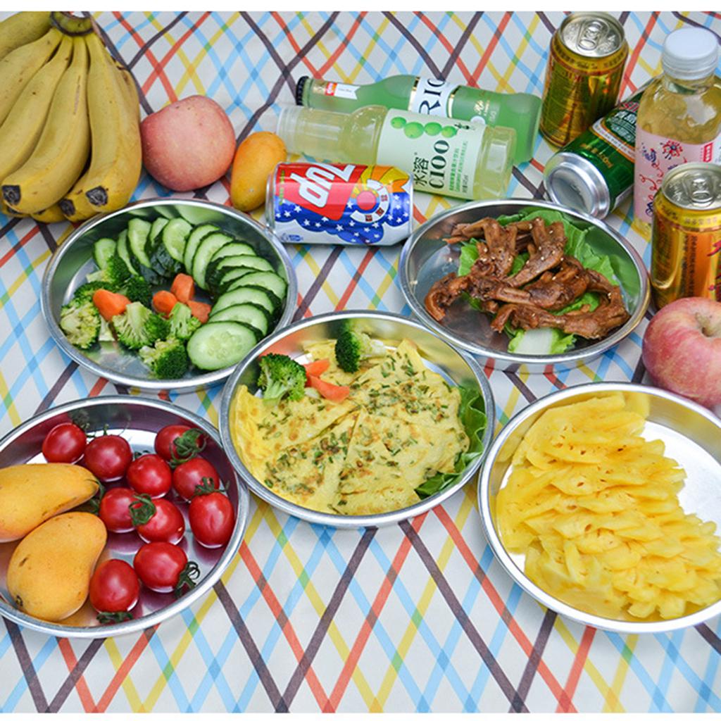 5pcs Outdoor Aluminum Alloy Plates Camping Picnic BBQ Dish Food ...