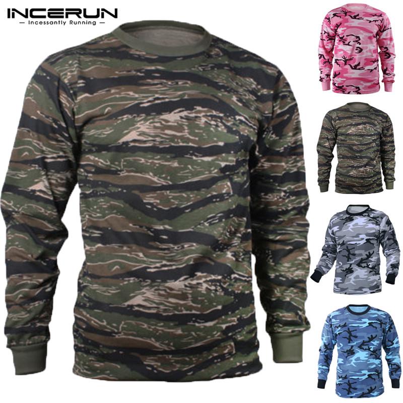 Men's Fashion Camouflage Pullover Tops 2020 Spring Casual O-neck Long ...