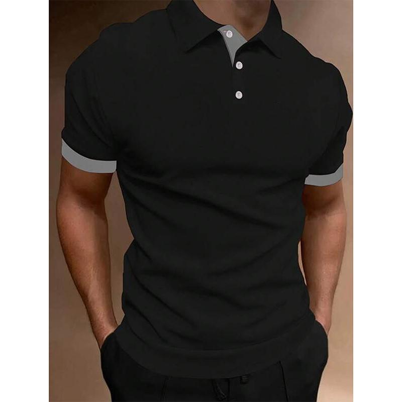 Cheap 2023 New Men Pure Color Short Sleeve Polo Shirt , Men Oversize ...