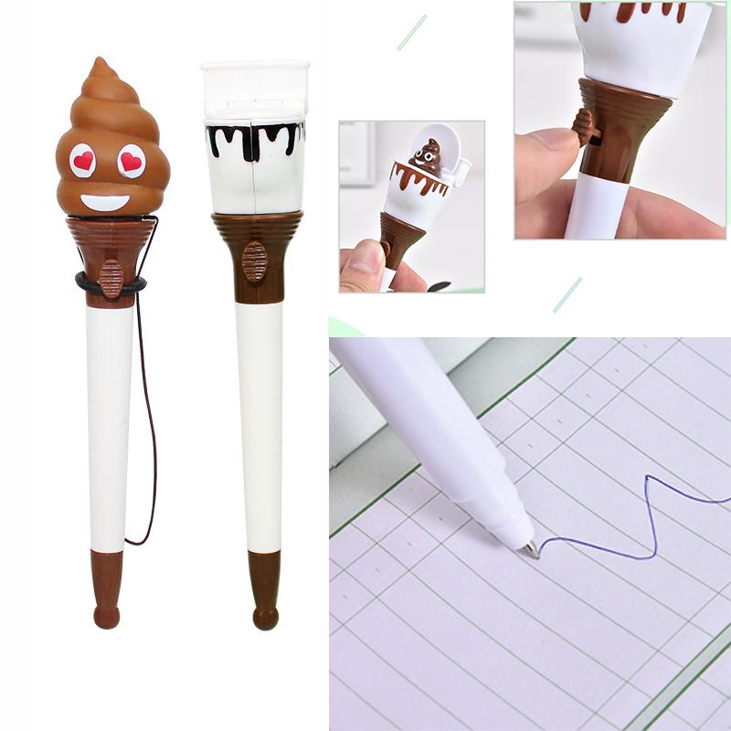 Buy 3 Pcs Spoof Fun Toilet Poop Shape Student Ballpoint Pen New and ...