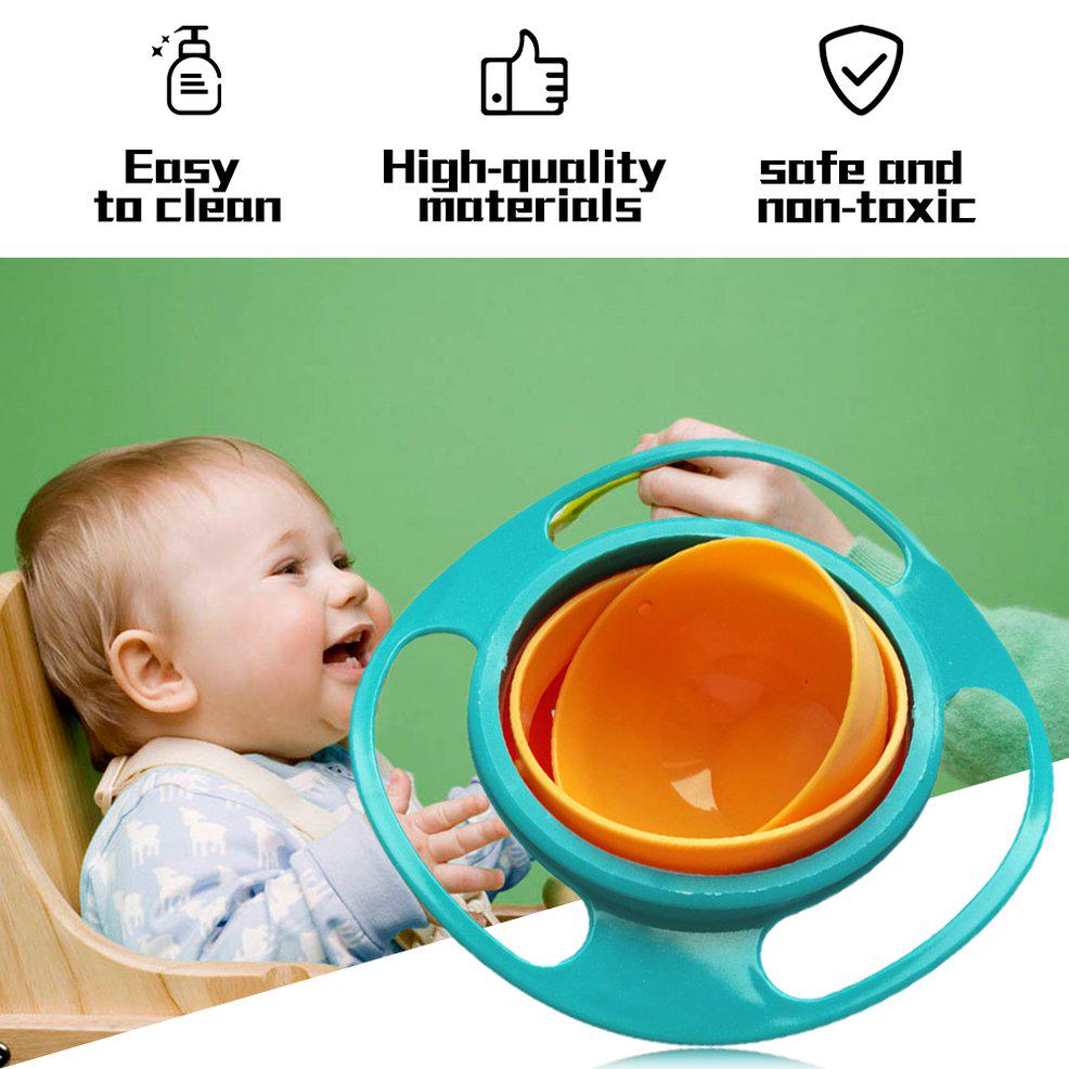 Baby Feeding Toy Bowl Dishes Rotate 360 Technology Funny Gift Baby ...