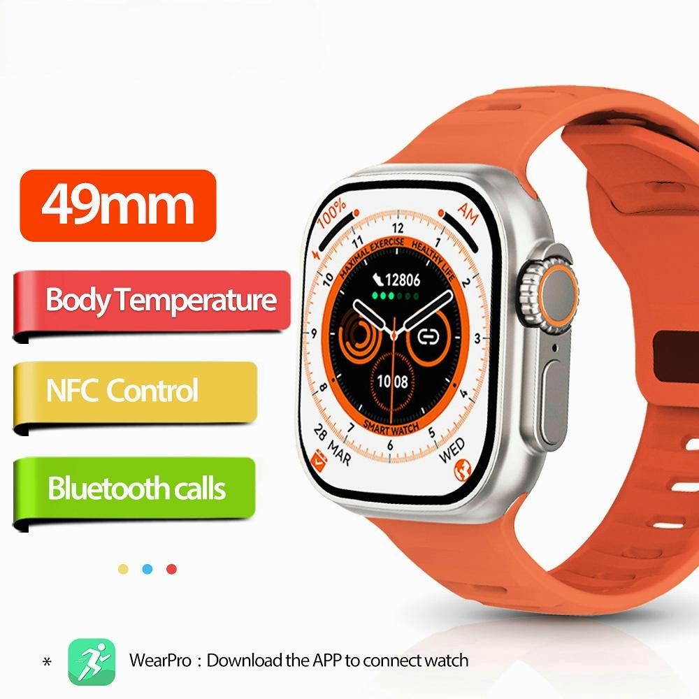 Buy 2022 Men Smart Watch 8 Ultra 49mm GPS NFC Waterproof Smartwatch for ...