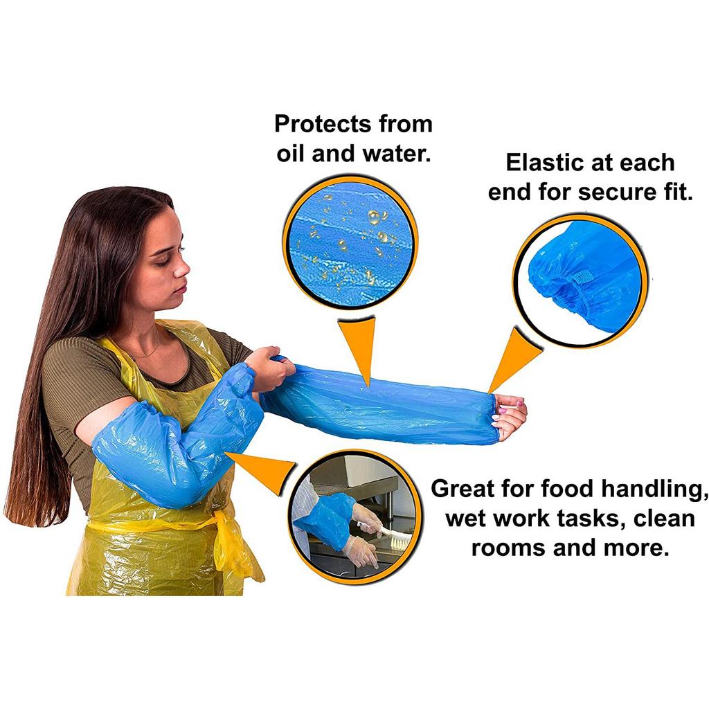 Buy 100Pcs Waterproof Disposable Arm Sleeves, 15.7 Inch Long Sleeve ...