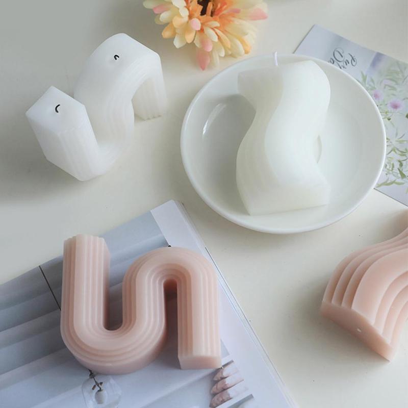 Buy Geometry Unique Candle Wave S Shape Unscented Decorative Fragrant ...