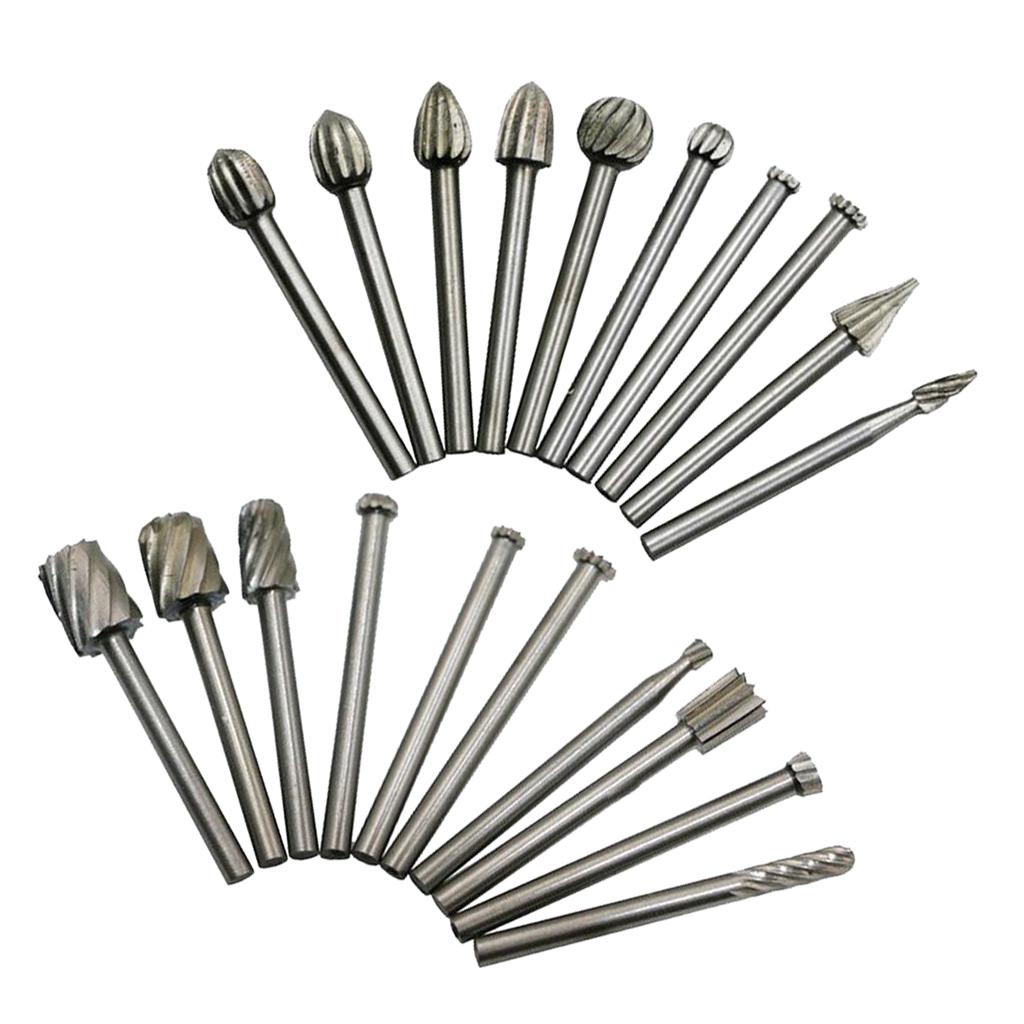 Buy 20pc 3mm HSS Router Grinding Bit Burr Set Grinder Milling Drill ...