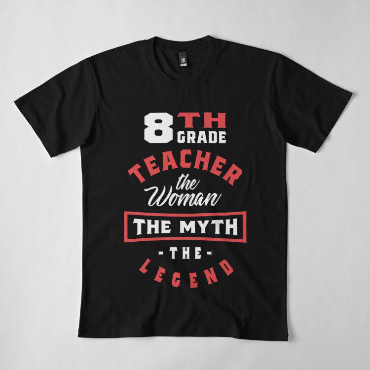 Satın alın Men Premium Cotton Harajuku T-Shirt 8th Grade Teacher Print ...