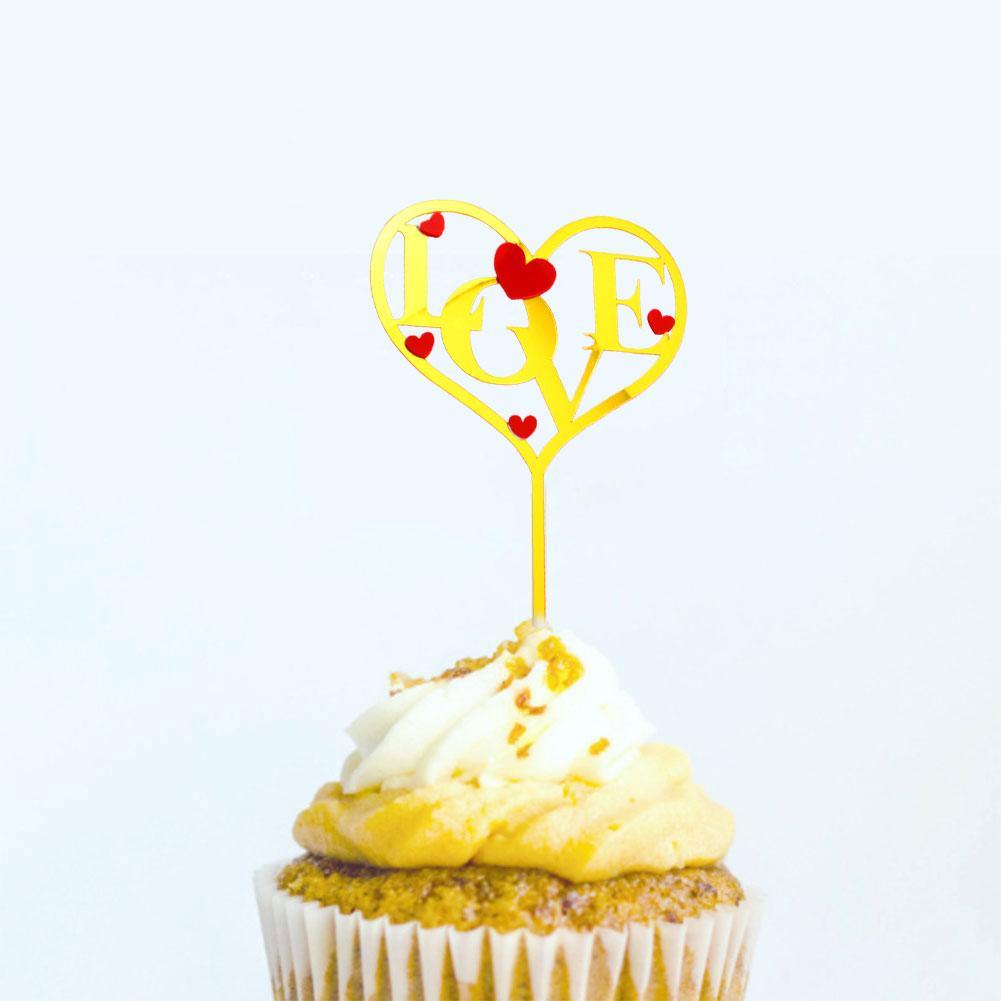 10pcs Acrylic Love Inserts Happy Birthday Cake Topper Dessert For ...