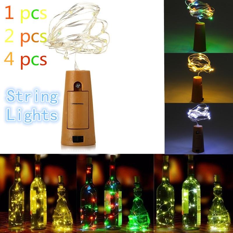 1/2/4pcs Cork Bottle Stopper Cork Bottle Stopper Glass Wine LED Fairy ...