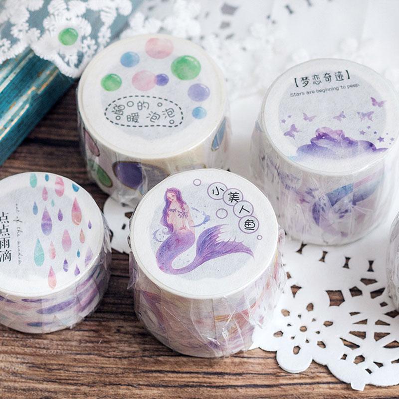 Buy Mermaid Bubbles Washi Tape Kawaii Stationery DIY Scrapbooking ...