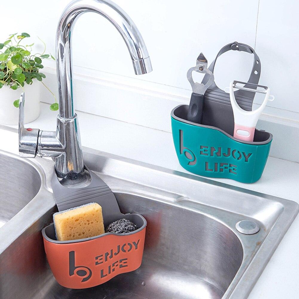 Buy Kitchen Sink Drain Basket Hanging Bag Faucet Sponge Rack Washing ...