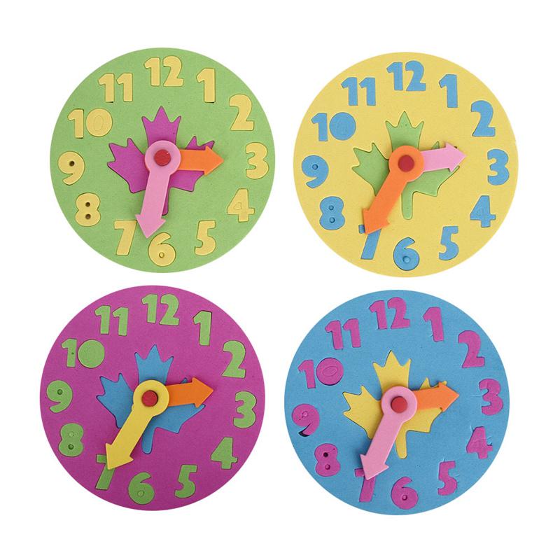 Buy 1 Piece Kids DIY Eva Clock Learning Education Toys Fun Jigsaw ...