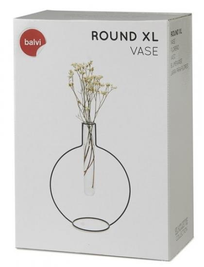 Buy Balvi Vase Round Silhouette Xl Black Color Decorative Glass and ...