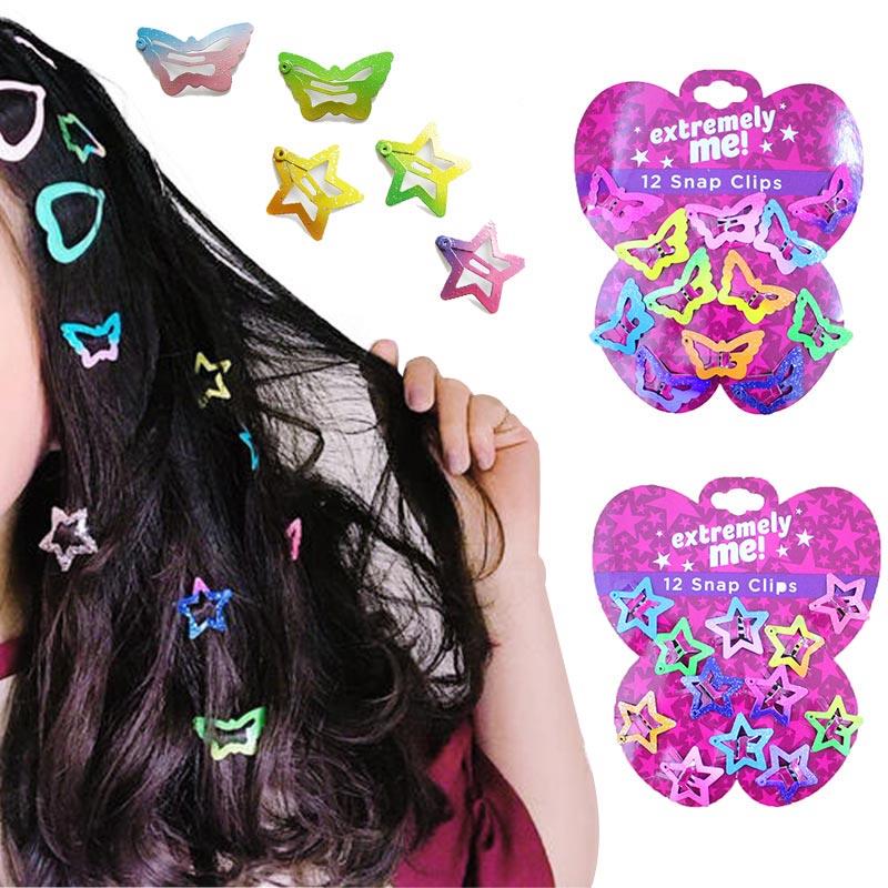 Buy Fashion Star Butterfly Element Hairpin Candy Color Girl Child Flash ...