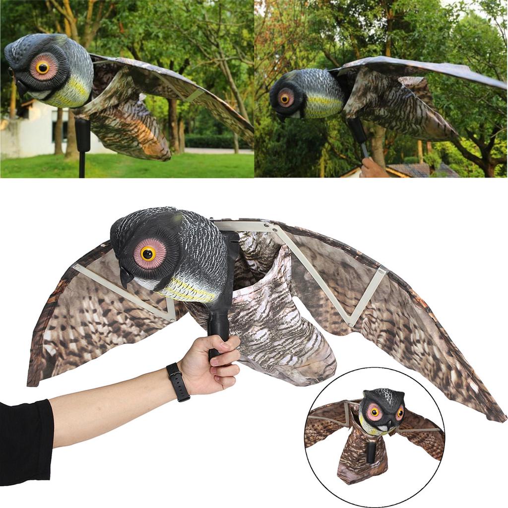 Prowler Owl With Moving Wing Garden Scarecrow Predator Decoy Bird Pest ...