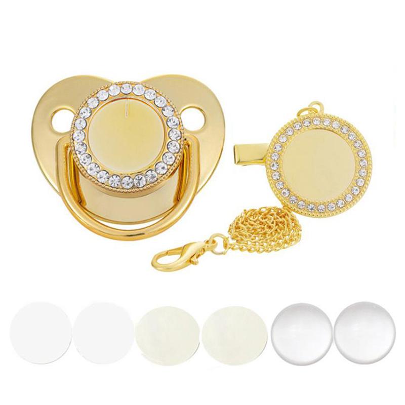 Buy Bling Rhinestone Baby Pacifiers Silicone Born Nipple Pacifier With ...