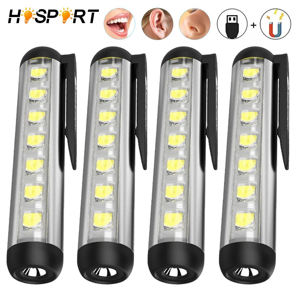 First Aid Cob Led Pen Light Work Inspection Flashlight Usb Rechargeable ...